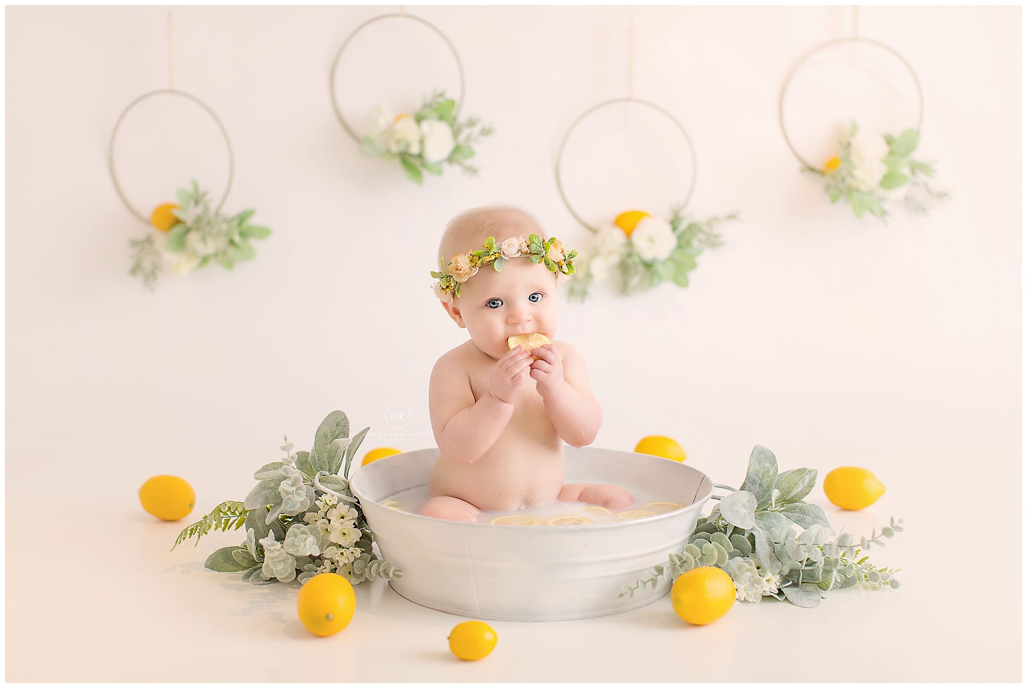 Baby K's Lemon Fruit Bath | Mary Christine Photography