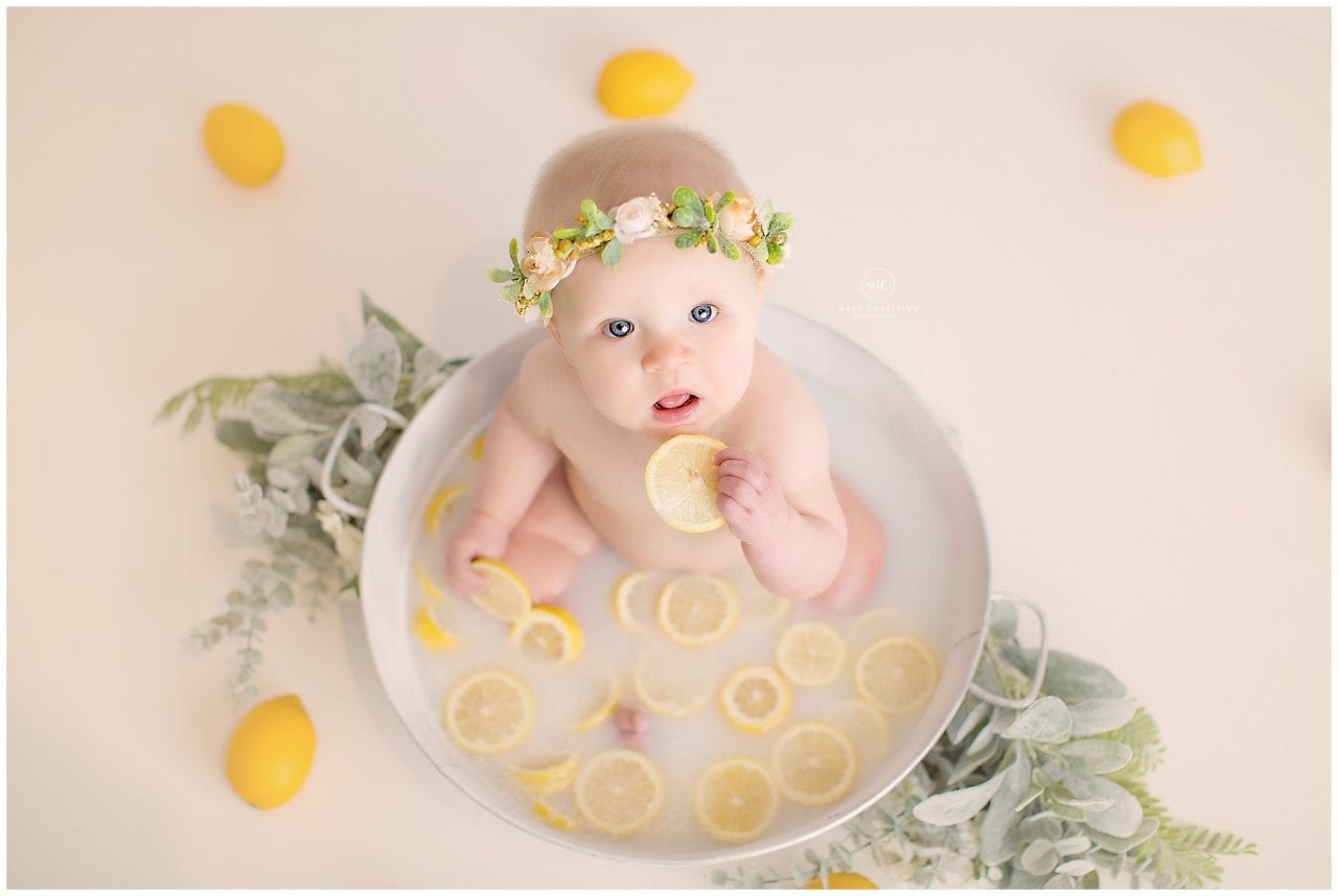 Baby K's Lemon Fruit Bath | Mary Christine Photography