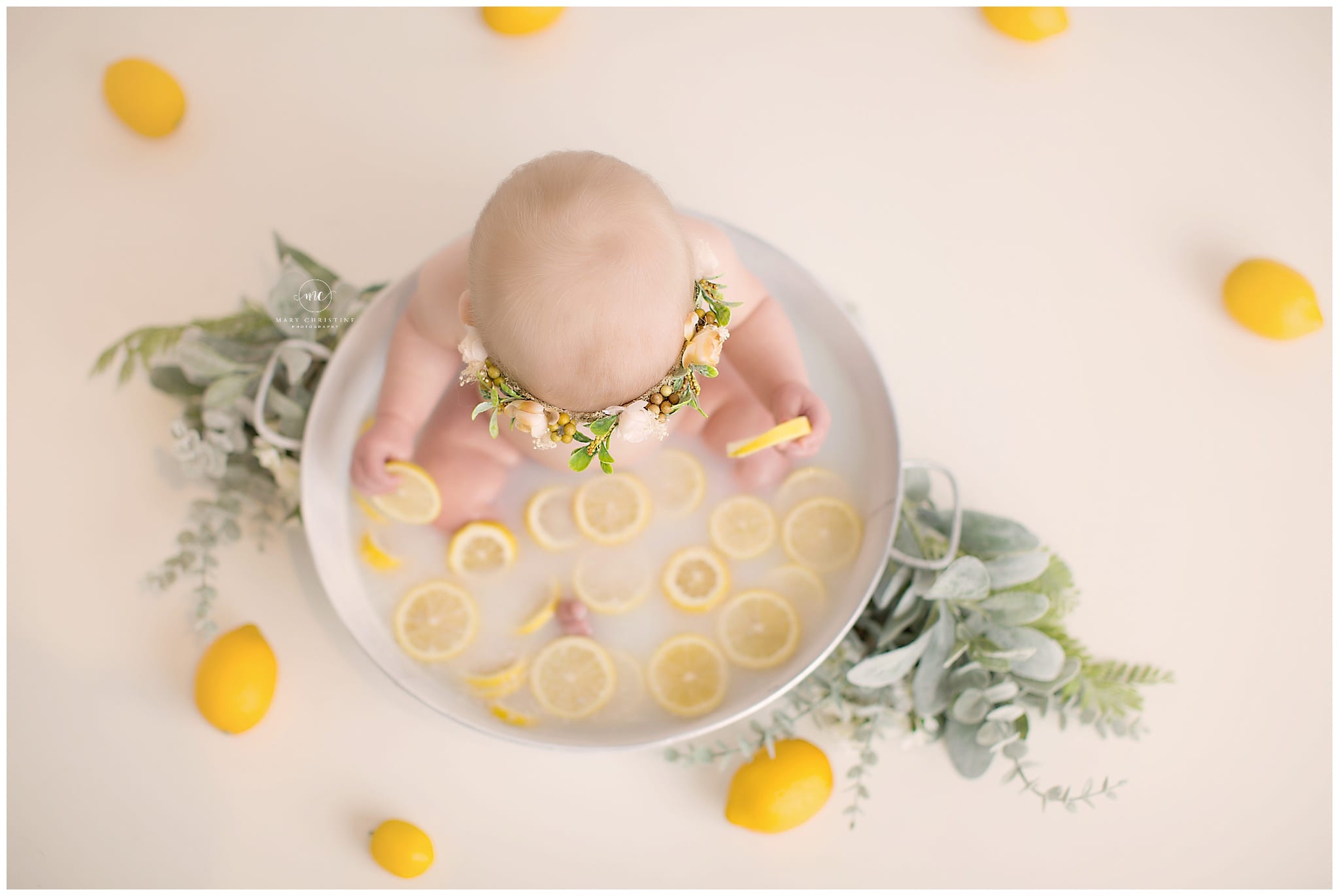 Baby K's Lemon Fruit Bath | Mary Christine Photography