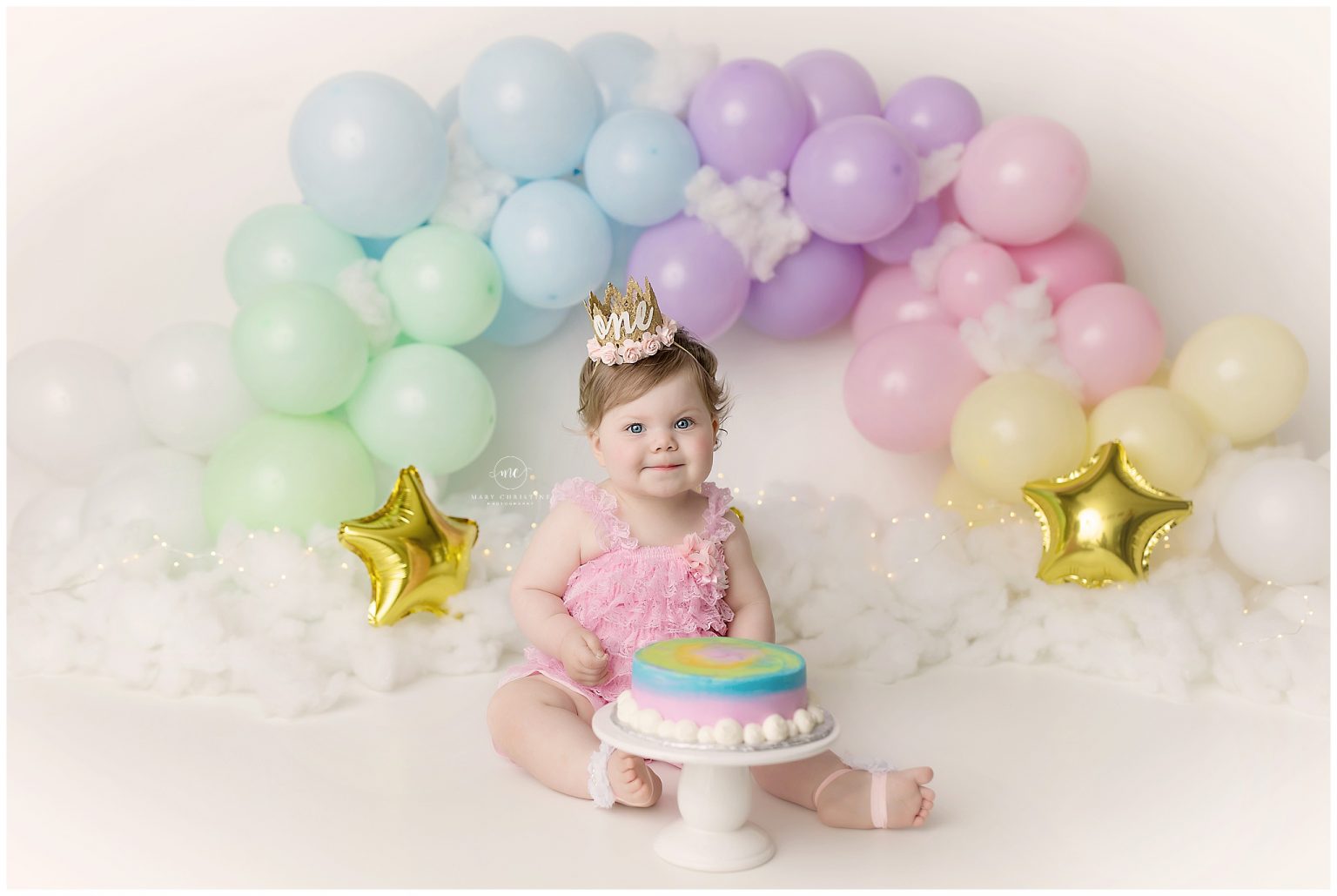 Rainbow Cake Smash | Medina Ohio Photographer